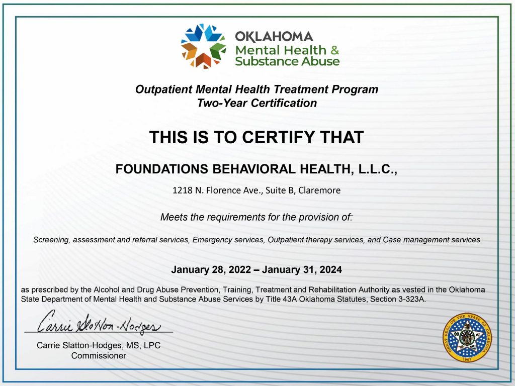 About Foundations Behavioral Health | Therapy | Claremore, OK