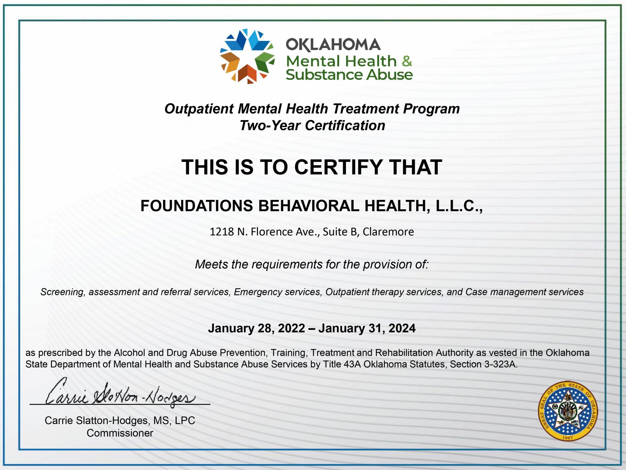 About Foundations Behavioral Health | Therapy | Claremore, OK